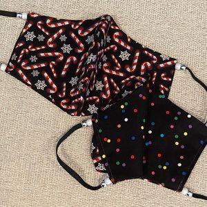 Hand Crafted | Accessories | Christmas Candy Cane Face Mask Snowflake ...